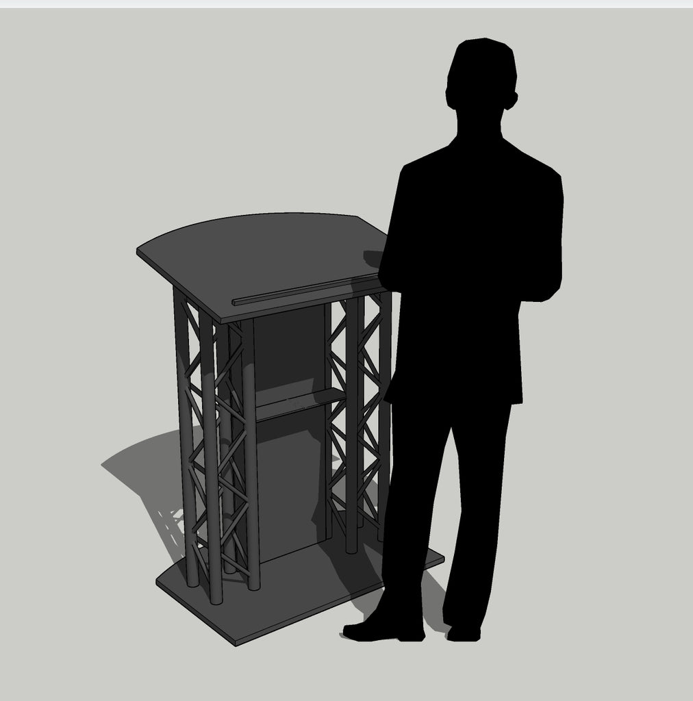 Dual Box Truss Pulpit With Drink Shelf – Welcome Center Furniture by ...