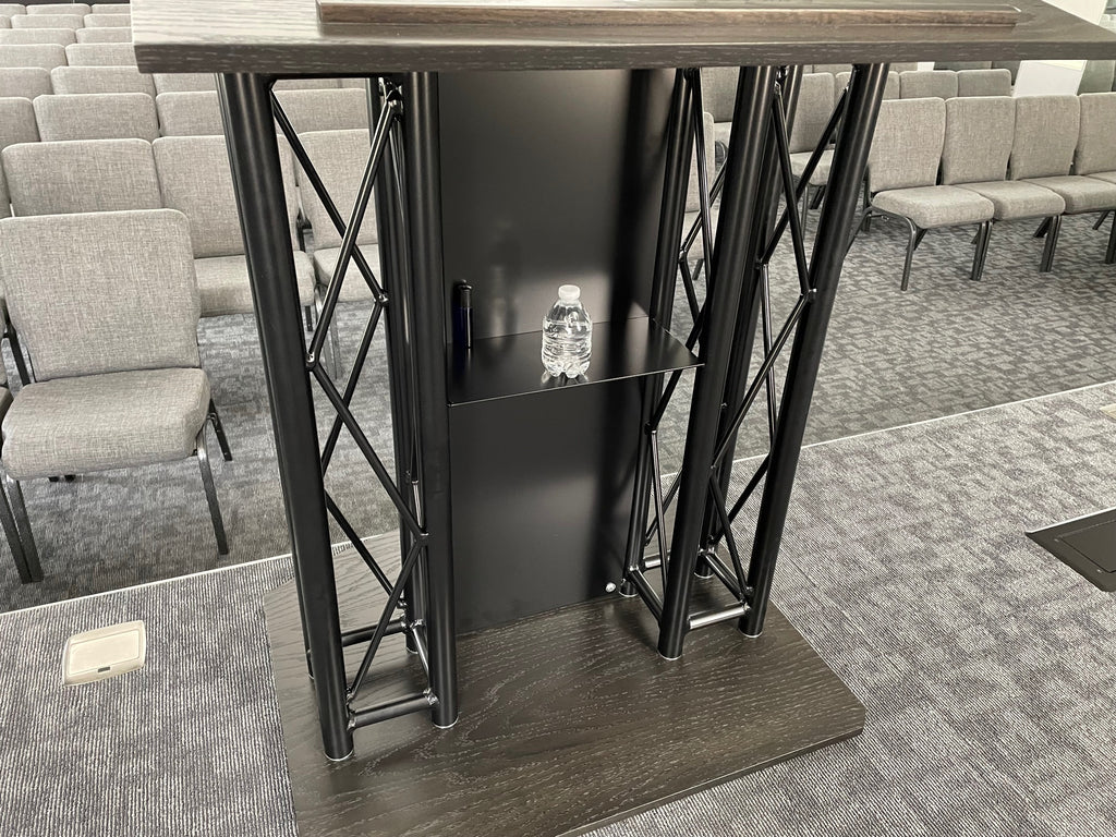 Dual Box Truss Pulpit With Drink Shelf – Welcome Center Furniture by ...
