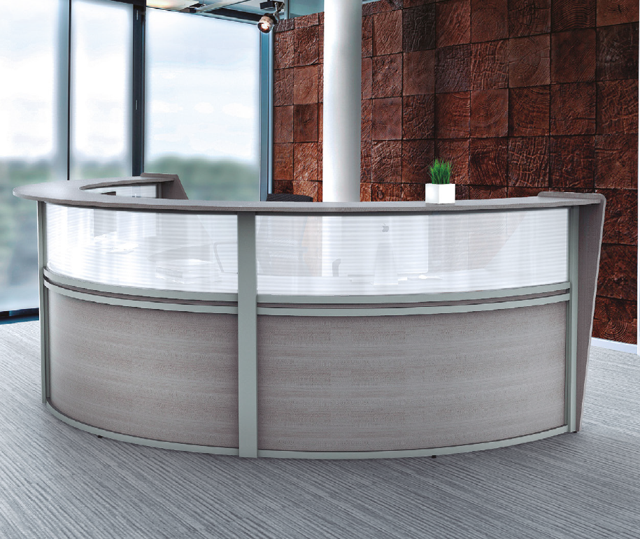 Modern Curved Reception Prefab – Welcome Center Furniture by ...