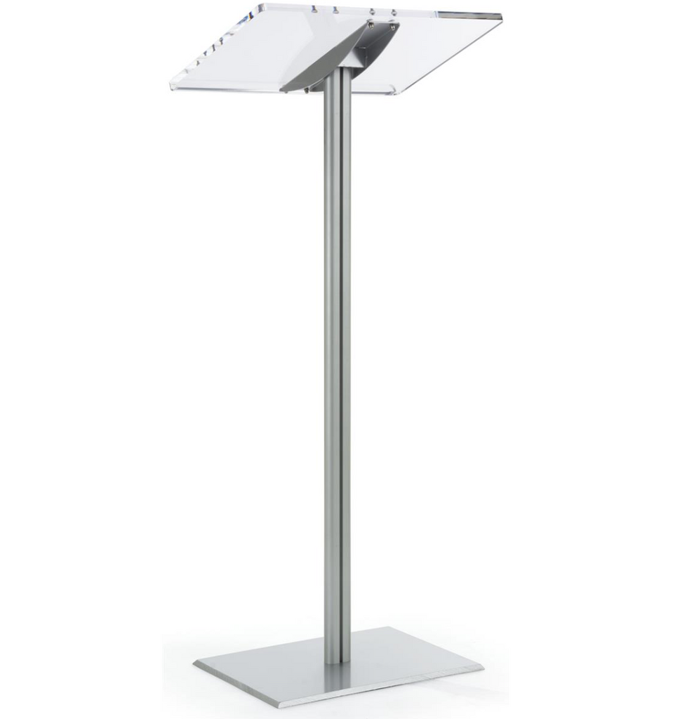 Basic Lectern with Silver Aluminum Post and Base – Welcome Center ...